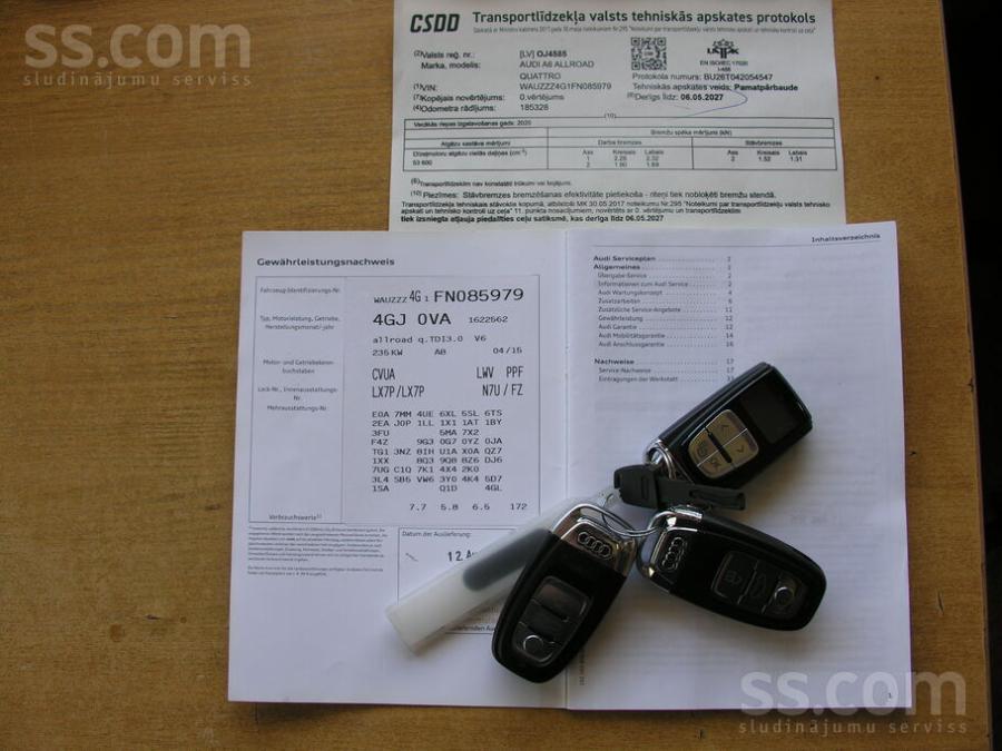 Grey Audi Allroad 2015 in Riga, with an engine capacity of 3.00 L and mileage of 185 thousand km for 18250 €, photo 26 on AUTOMOTO.COM.LV