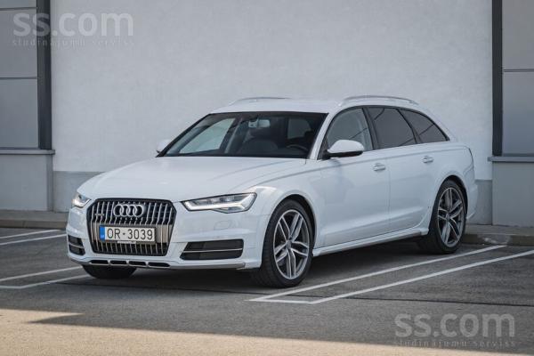 White Audi Allroad 2016 in Riga, with an engine capacity of 3.00 L and mileage of 216 thousand km for 16990 €, photo 1 on AUTOMOTO.COM.LV