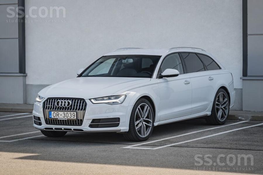 White Audi Allroad 2016 in Riga, with an engine capacity of 3.00 L and mileage of 216 thousand km for 16990 €, photo 1 on AUTOMOTO.COM.LV