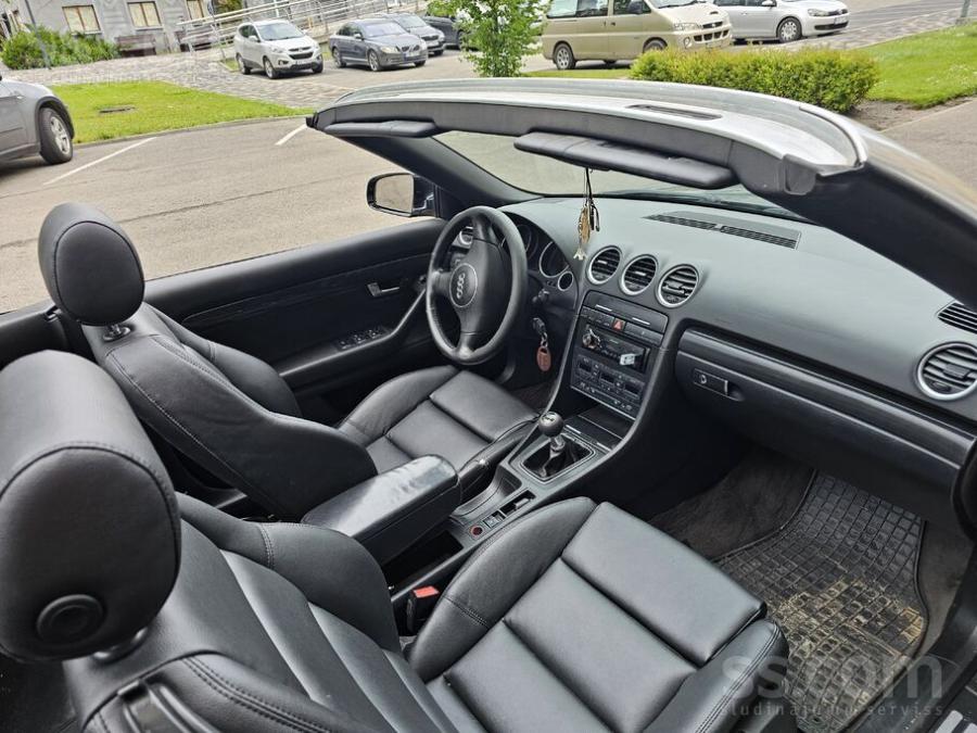 Black Audi Cabriolet 2005 in Jelgava, with an engine capacity of 2.50 L and mileage of 322 thousand km for 3495 €, photo 13 on AUTOMOTO.COM.LV