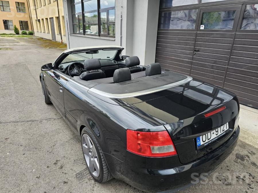 Black Audi Cabriolet 2005 in Jelgava, with an engine capacity of 2.50 L and mileage of 322 thousand km for 3495 €, photo 16 on AUTOMOTO.COM.LV