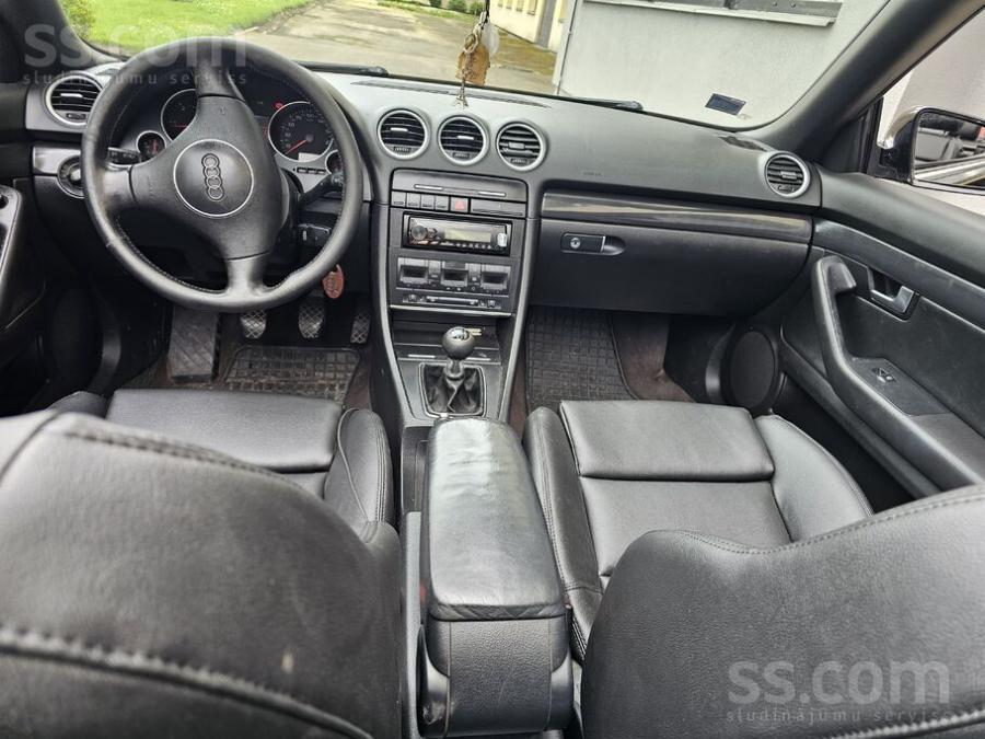 Black Audi Cabriolet 2005 in Jelgava, with an engine capacity of 2.50 L and mileage of 322 thousand km for 3495 €, photo 20 on AUTOMOTO.COM.LV