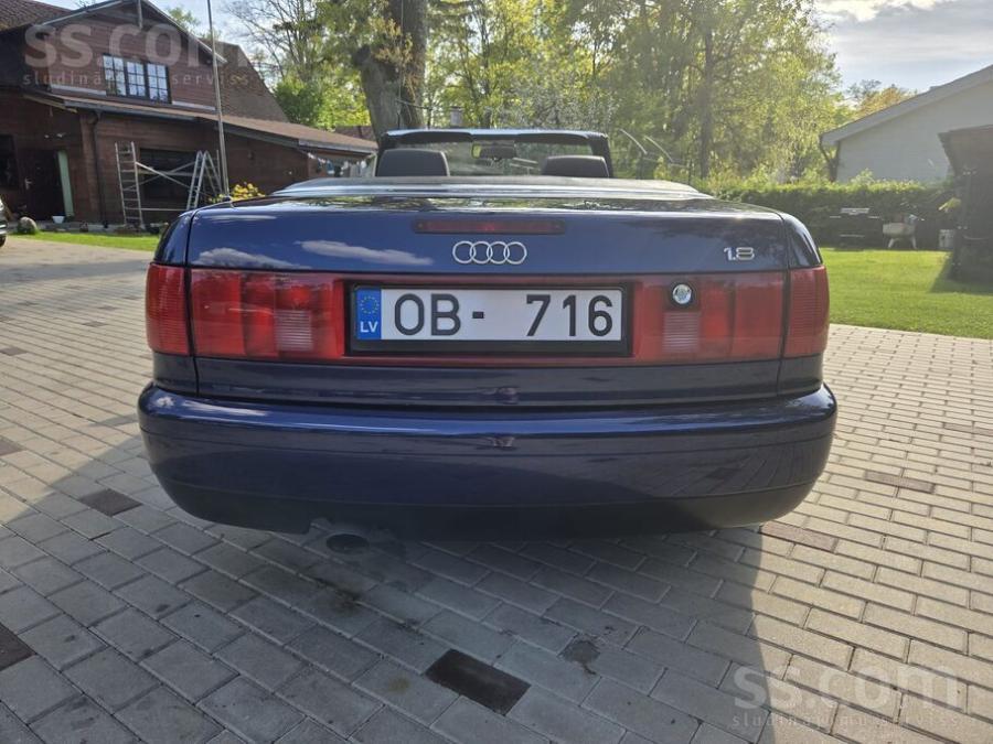 Blue Audi Cabriolet 1999 in Riga, with an engine capacity of 1.80 L and mileage of 261 thousand km for 9900 €, photo 7 on AUTOMOTO.COM.LV