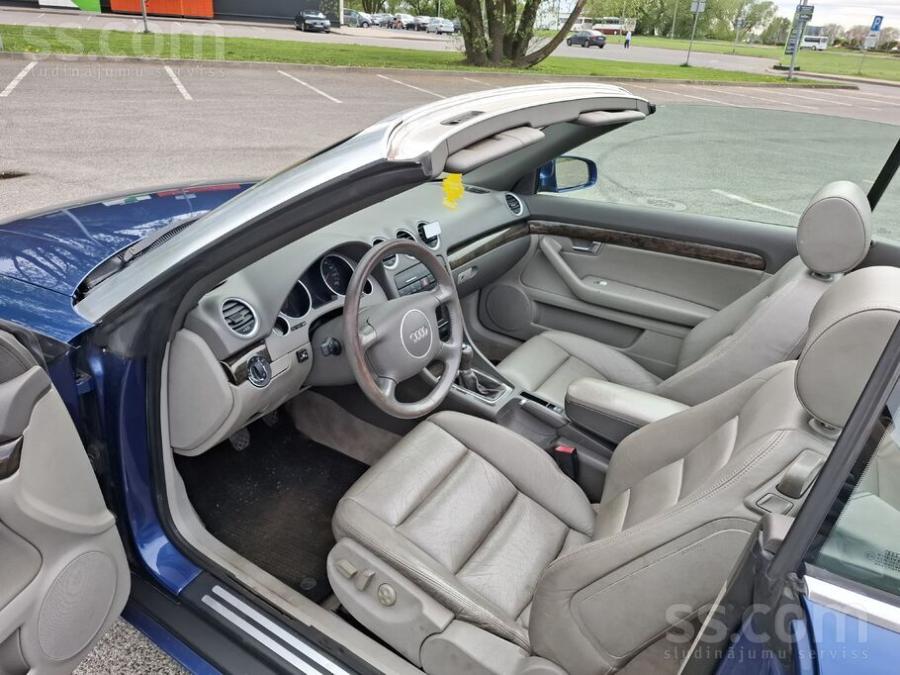 Zils Audi Cabriolet 2002 Rīga, ar dzinēja tilpumu 2.40 L un nobraukumu 323 tūkst. km par 4200 €, foto 8 vietnē AUTOMOTO.COM.LV