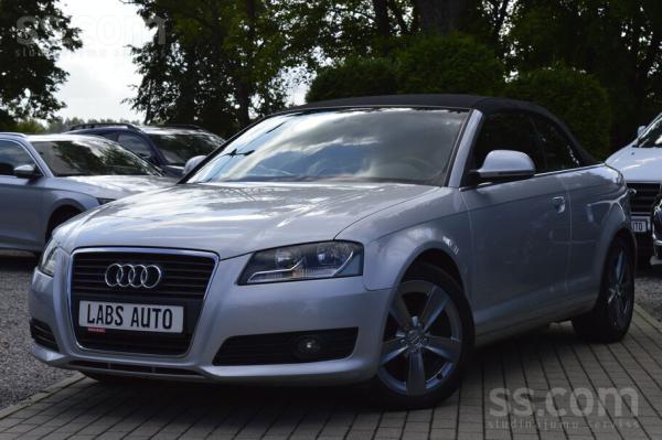 Grey Audi Cabriolet 2008 in Tukums, with an engine capacity of 1.80 L and mileage of 106 thousand km for 5895 €, photo 1 on AUTOMOTO.COM.LV
