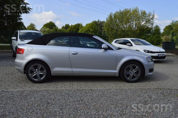 Grey Audi Cabriolet 2008 in Tukums, with an engine capacity of 1.80 L and mileage of 106 thousand km for 5895 €, photo 8 on AUTOMOTO.COM.LV