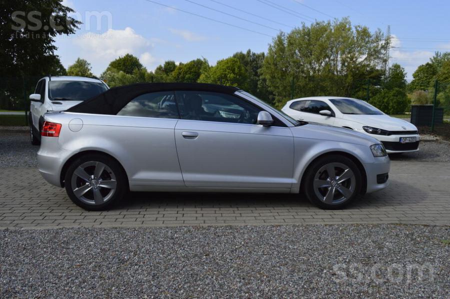 Grey Audi Cabriolet 2008 in Tukums, with an engine capacity of 1.80 L and mileage of 106 thousand km for 5895 €, photo 8 on AUTOMOTO.COM.LV