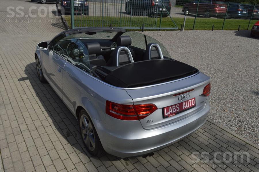 Grey Audi Cabriolet 2008 in Tukums, with an engine capacity of 1.80 L and mileage of 106 thousand km for 5895 €, photo 11 on AUTOMOTO.COM.LV