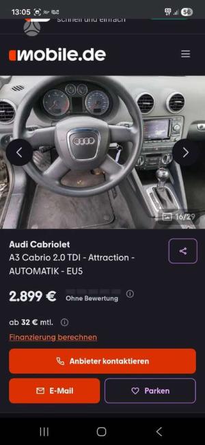 Pelēks Audi Cabriolet 2012 Klaipėda, ar dzinēja tilpumu 2.00 L un nobraukumu 194 tūkst. km par 3900 €, foto 7 vietnē AUTOMOTO.COM.LV