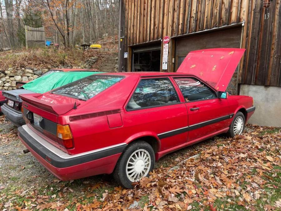 Red Audi Coupe 1987 in Riga, with an engine capacity of 2.20 L and mileage of 0 thousand km for 6500 €, photo 1 on AUTOMOTO.COM.LV
