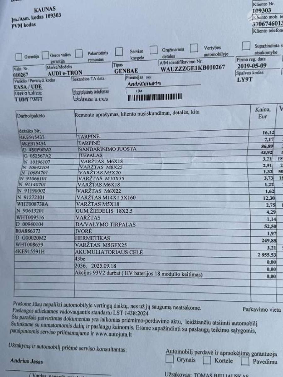 Черный Ауди E-Tron 2019 в Каунас, объемом двигателя 0.00 л и пробегом 246 тыс. км за 22999 €, фото 48 на AUTOMOTO.COM.LV