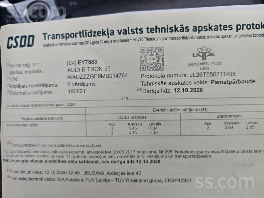 Melns Audi E-Tron 2020 Rīga, ar dzinēja tilpumu 0.00 L un nobraukumu 190 tūkst. km par 19900 €, foto 23 vietnē AUTOMOTO.COM.LV