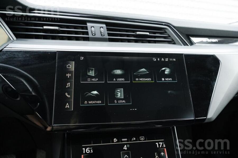 Black Audi E-Tron 2022 in Riga, with an engine capacity of 0.00 L and mileage of 61 thousand km for 34150 €, photo 21 on AUTOMOTO.COM.LV