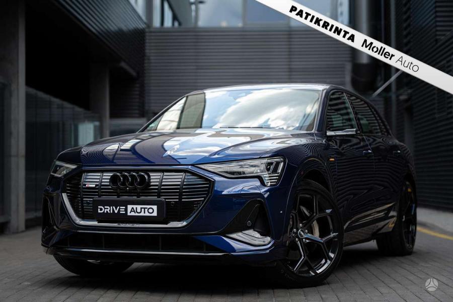 Blue Audi E-Tron 2022 in Vilnius, with an engine capacity of 0.00 L and mileage of 99 thousand km for 33900 €, photo 1 on AUTOMOTO.COM.LV