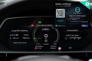 Blue Audi E-Tron 2022 in Vilnius, with an engine capacity of 0.00 L and mileage of 82 thousand km for 33900 €, photo 13 on AUTOMOTO.COM.LV