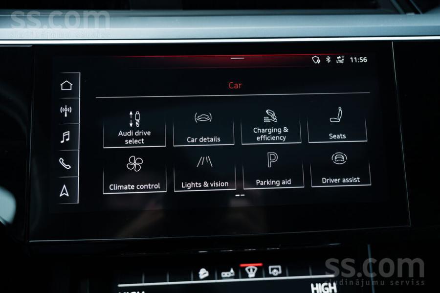 Grey Audi E-Tron 2019 in Riga, with an engine capacity of 0.00 L and mileage of 107 thousand km for 26990 €, photo 31 on AUTOMOTO.COM.LV