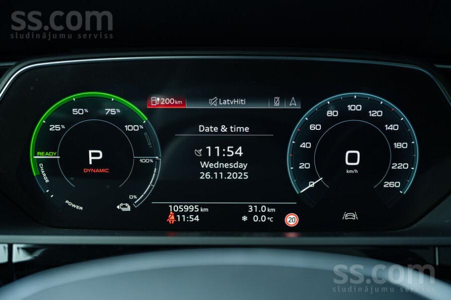 Grey Audi E-Tron 2019 in Riga, with an engine capacity of 0.00 L and mileage of 107 thousand km for 26990 €, photo 35 on AUTOMOTO.COM.LV