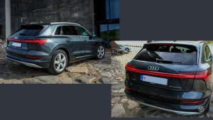 Grey Audi E-Tron 2020 in Kaunas, with an engine capacity of 0.00 L and mileage of 55 thousand km for 29250 €, photo 3 on AUTOMOTO.COM.LV