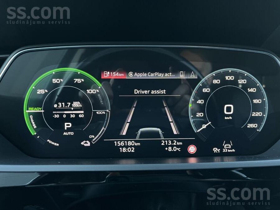 Grey Audi E-Tron 2020 in Riga, with an engine capacity of 0.00 L and mileage of 156 thousand km for 24900 €, photo 22 on AUTOMOTO.COM.LV