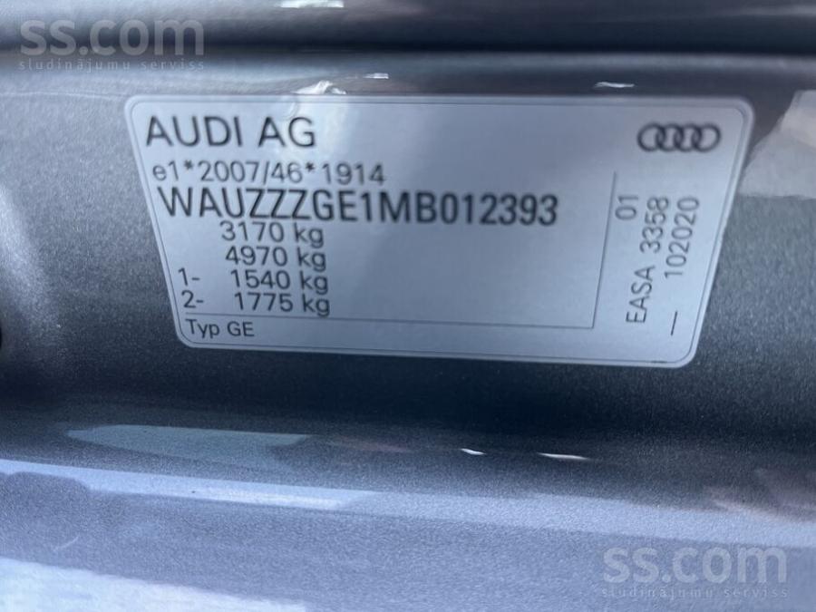 Pelēks Audi E-Tron 2020 Rīga, ar dzinēja tilpumu 0.00 L un nobraukumu 156 tūkst. km par 24900 €, foto 24 vietnē AUTOMOTO.COM.LV
