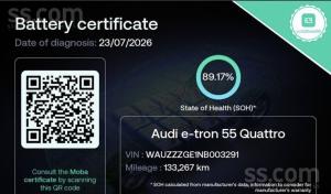 Grey Audi E-Tron 2021 in Riga, with an engine capacity of 0.00 L and mileage of 133 thousand km for 30555 €, photo 8 on AUTOMOTO.COM.LV