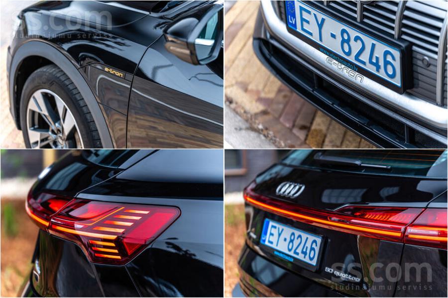 Grey Audi E-Tron 2022 in Riga, with an engine capacity of 0.00 L and mileage of 77 thousand km for 27900 €, photo 15 on AUTOMOTO.COM.LV