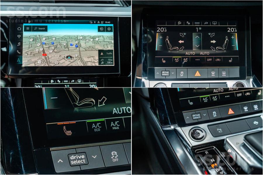 Grey Audi E-Tron 2022 in Riga, with an engine capacity of 0.00 L and mileage of 77 thousand km for 27900 €, photo 29 on AUTOMOTO.COM.LV