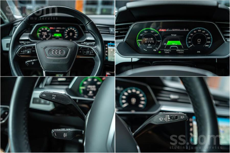 Grey Audi E-Tron 2022 in Riga, with an engine capacity of 0.00 L and mileage of 77 thousand km for 27900 €, photo 31 on AUTOMOTO.COM.LV
