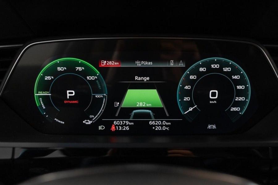 Grey Audi E-Tron 2022 in Vilnius, with an engine capacity of 0.00 L and mileage of 60 thousand km for 33900 €, photo 15 on AUTOMOTO.COM.LV