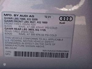 Grey Audi E-Tron 2022 in Vilnius, with an engine capacity of 0.00 L and mileage of 79 thousand km for 10900 €, photo 27 on AUTOMOTO.COM.LV