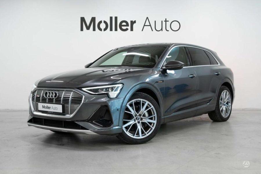 Grey Audi E-Tron 2023 in Vilnius, with an engine capacity of 0.00 L and mileage of 56 thousand km for 37000 €, photo 1 on AUTOMOTO.COM.LV