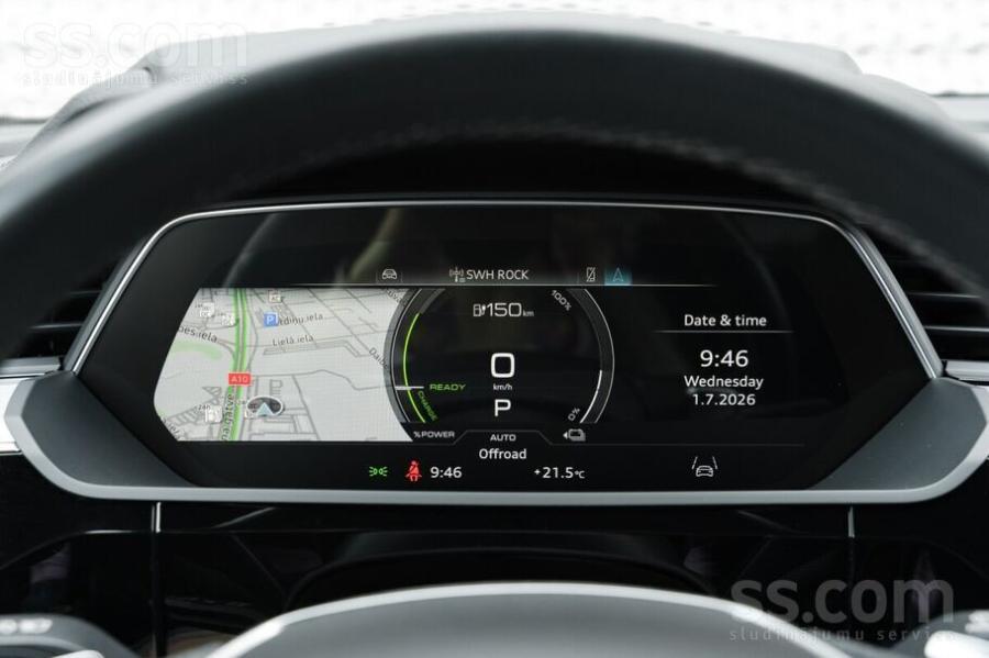 Grey Audi E-Tron 2023 in Riga, with an engine capacity of 0.00 L and mileage of 57 thousand km for 51900 €, photo 16 on AUTOMOTO.COM.LV