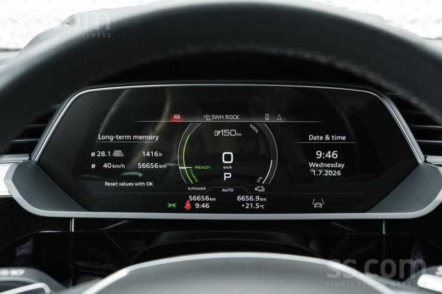 Grey Audi E-Tron 2023 in Riga, with an engine capacity of 0.00 L and mileage of 57 thousand km for 51900 €, photo 17 on AUTOMOTO.COM.LV