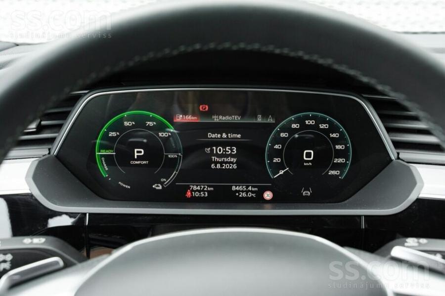 Grey Audi E-Tron 2023 in Riga, with an engine capacity of 0.00 L and mileage of 78 thousand km for 38150 €, photo 17 on AUTOMOTO.COM.LV