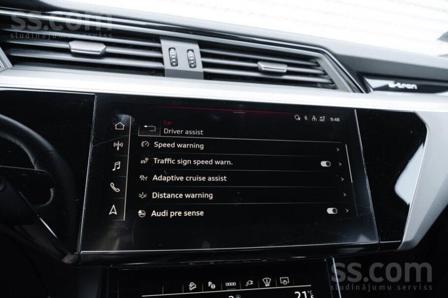 Grey Audi E-Tron 2024 in Riga, with an engine capacity of 0.00 L and mileage of 73 thousand km for 64100 €, photo 27 on AUTOMOTO.COM.LV