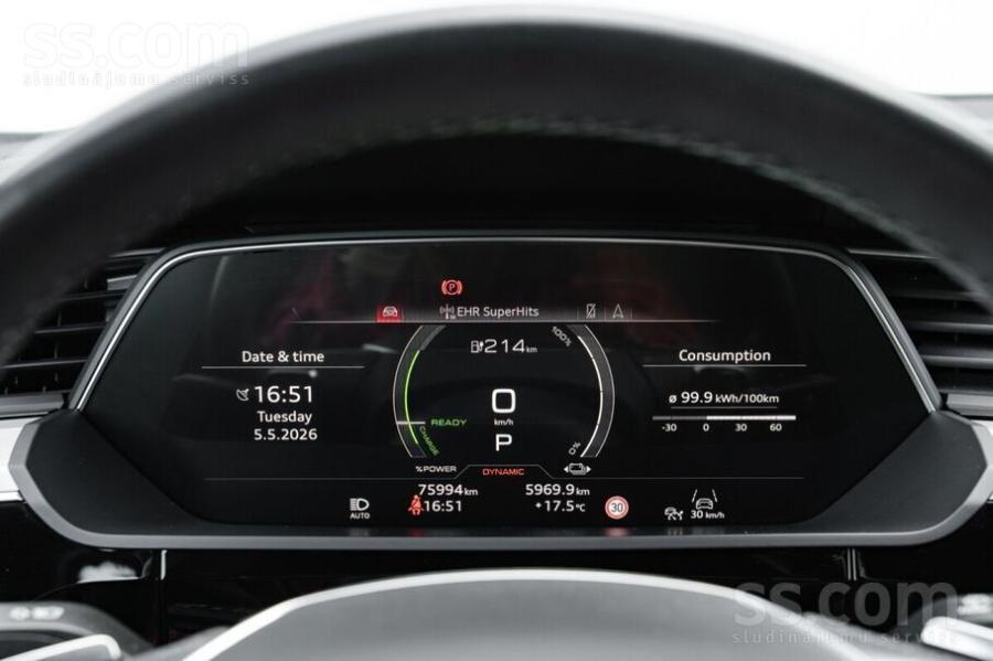 Grey Audi E-Tron 2021 in Riga, with an engine capacity of 0.00 L and mileage of 76 thousand km for 27900 €, photo 15 on AUTOMOTO.COM.LV