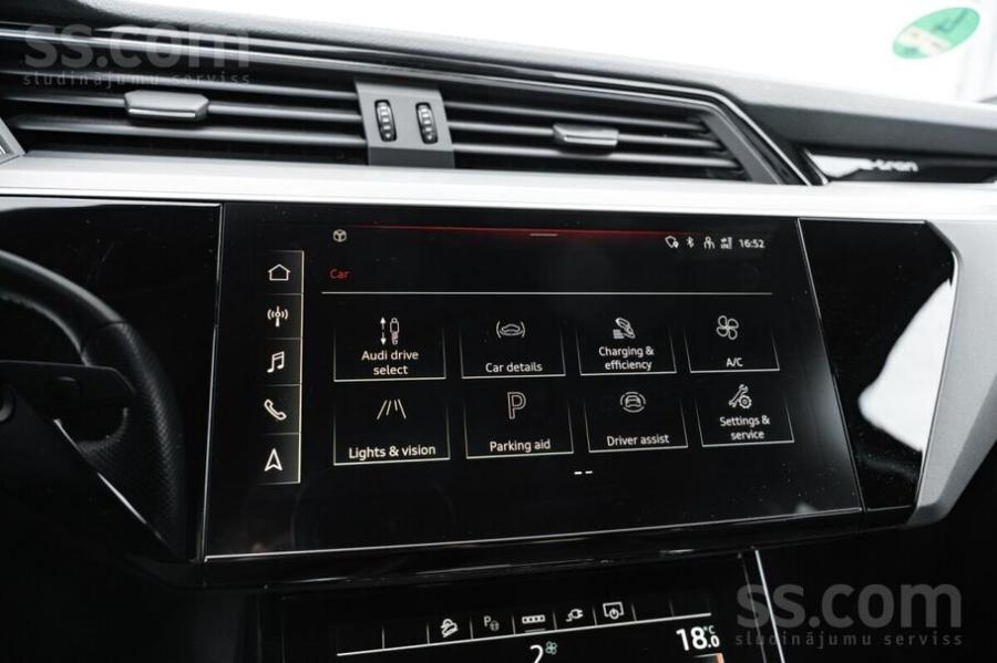 Grey Audi E-Tron 2021 in Riga, with an engine capacity of 0.00 L and mileage of 76 thousand km for 27900 €, photo 23 on AUTOMOTO.COM.LV