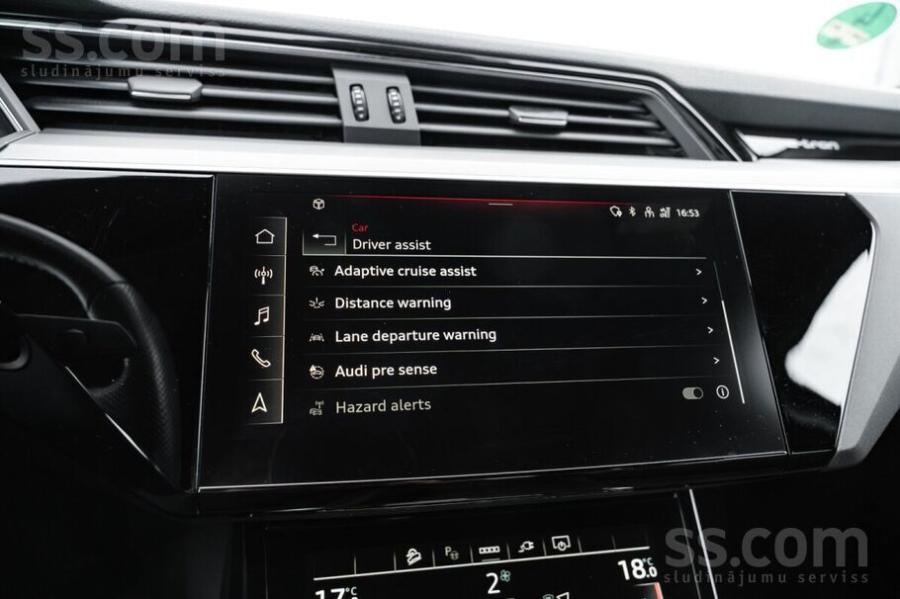 Grey Audi E-Tron 2021 in Riga, with an engine capacity of 0.00 L and mileage of 76 thousand km for 27900 €, photo 28 on AUTOMOTO.COM.LV