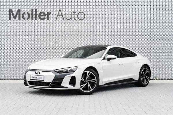 White Audi E-tron GT 2021 in Marupe, with an engine capacity of 0.00 L and mileage of 87 thousand km for 54600 €, photo 1 on AUTOMOTO.COM.LV
