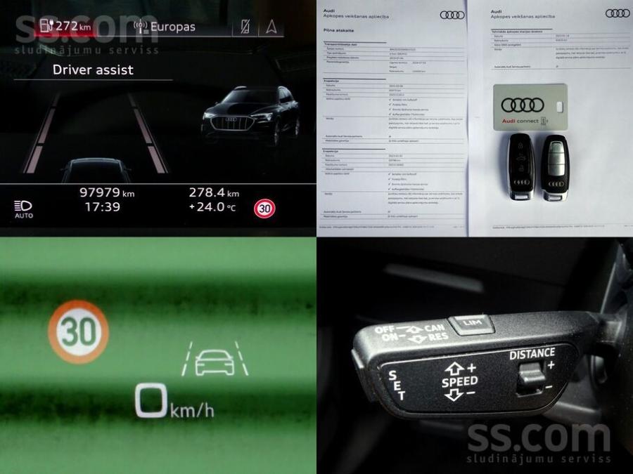White Audi E-Tron 2019 in Riga, with an engine capacity of 0.00 L and mileage of 98 thousand km for 25500 €, photo 16 on AUTOMOTO.COM.LV