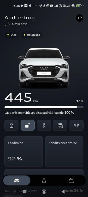 Белый Ауди E-Tron 2021 в Таллин, объемом двигателя 0.00 л и пробегом 88 тыс. км за 38990 €, фото 10 на AUTOMOTO.COM.LV