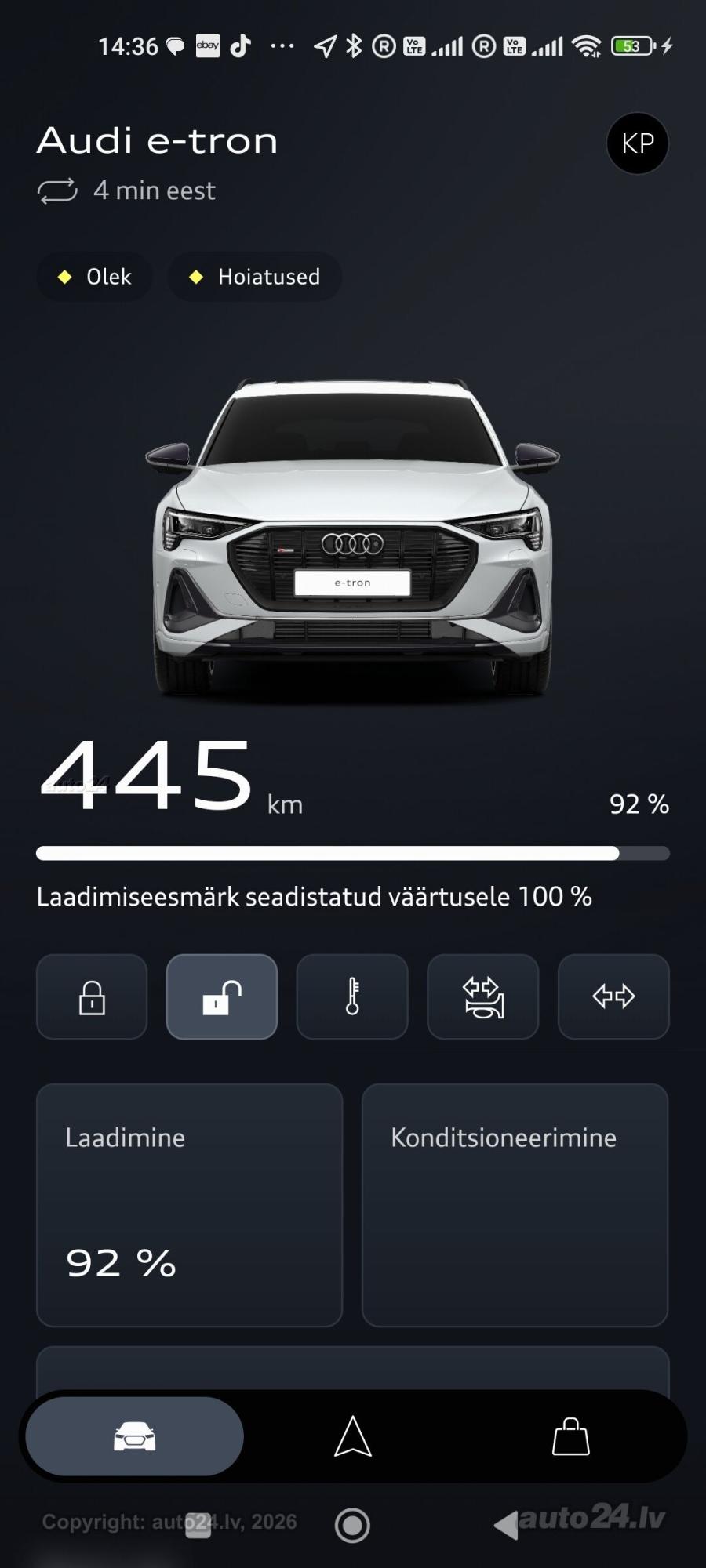 Белый Ауди E-Tron 2021 в Таллин, объемом двигателя 0.00 л и пробегом 88 тыс. км за 38990 €, фото 10 на AUTOMOTO.COM.LV
