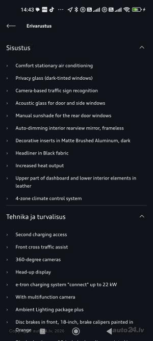 Белый Ауди E-Tron 2021 в Таллин, объемом двигателя 0.00 л и пробегом 88 тыс. км за 38990 €, фото 13 на AUTOMOTO.COM.LV