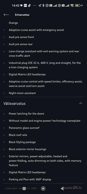 Белый Ауди E-Tron 2021 в Таллин, объемом двигателя 0.00 л и пробегом 88 тыс. км за 38990 €, фото 14 на AUTOMOTO.COM.LV