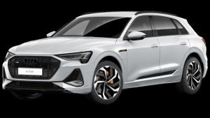 White Audi E-Tron 2022 in Marupe, with an engine capacity of 0.00 L and mileage of 34 thousand km for 38900 €, photo 1 on AUTOMOTO.COM.LV