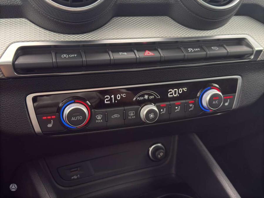 Black Audi Q2 2022 in Kaunas, with an engine capacity of 1.50 L and mileage of 9 thousand km for 19999 €, photo 17 on AUTOMOTO.COM.LV