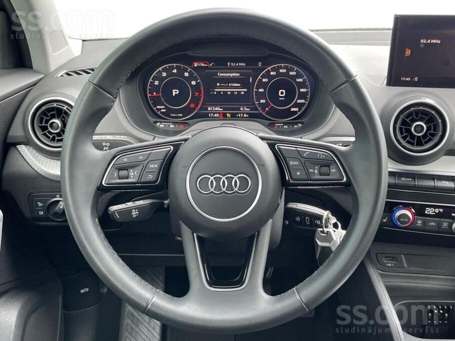Black Audi Q2 2024 in Riga, with an engine capacity of 1.50 L and mileage of 82 thousand km for 22990 €, photo 13 on AUTOMOTO.COM.LV