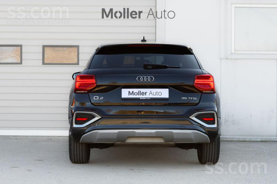 Black Audi Q2 2022 in Jelgava, with an engine capacity of 1.50 L and mileage of 56 thousand km for 20900 €, photo 4 on AUTOMOTO.COM.LV