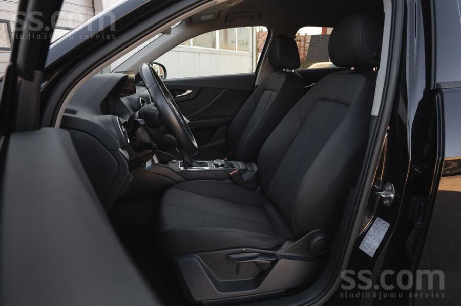 Black Audi Q2 2022 in Jelgava, with an engine capacity of 1.50 L and mileage of 56 thousand km for 20900 €, photo 8 on AUTOMOTO.COM.LV