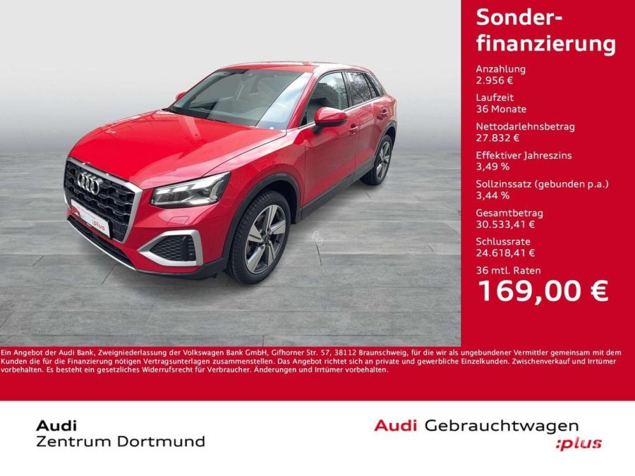 Red Audi Q2 2025 in Kaunas, with an engine capacity of 2.00 L and mileage of 17 thousand km for 32482 €, photo 1 on AUTOMOTO.COM.LV